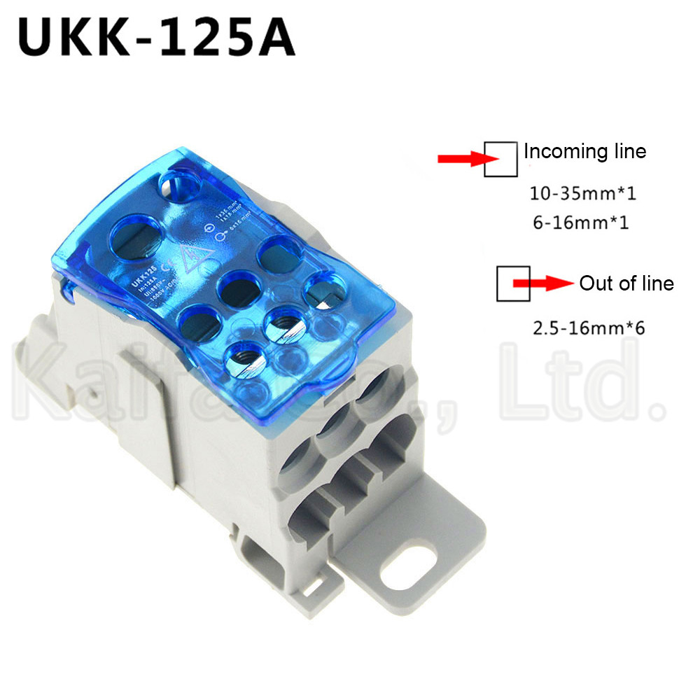 UKK80A 125A 160A 250A 400A 500A Terminal Block 1 in many Out Din Rail distribution Box Universal ...