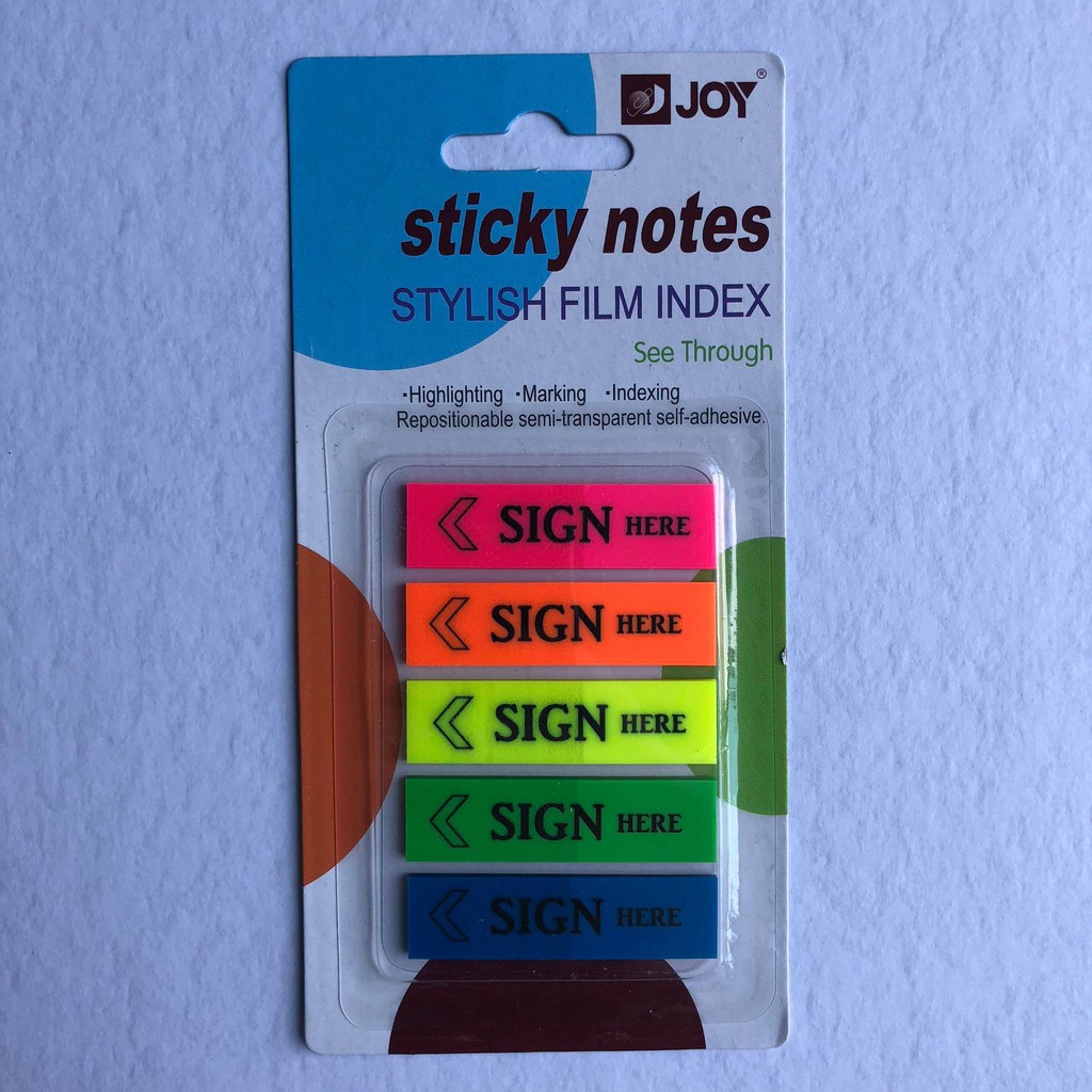 Sign Here Sticky Notes Joy | Shopee Philippines
