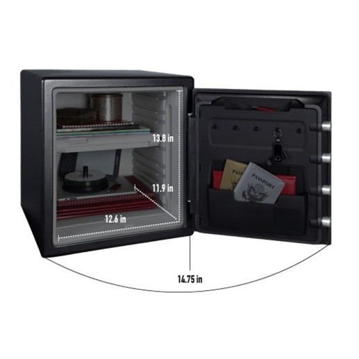 SENTRY SAFE SFW123DTB 1-Hour Fire + Water + Security Protection Large ...