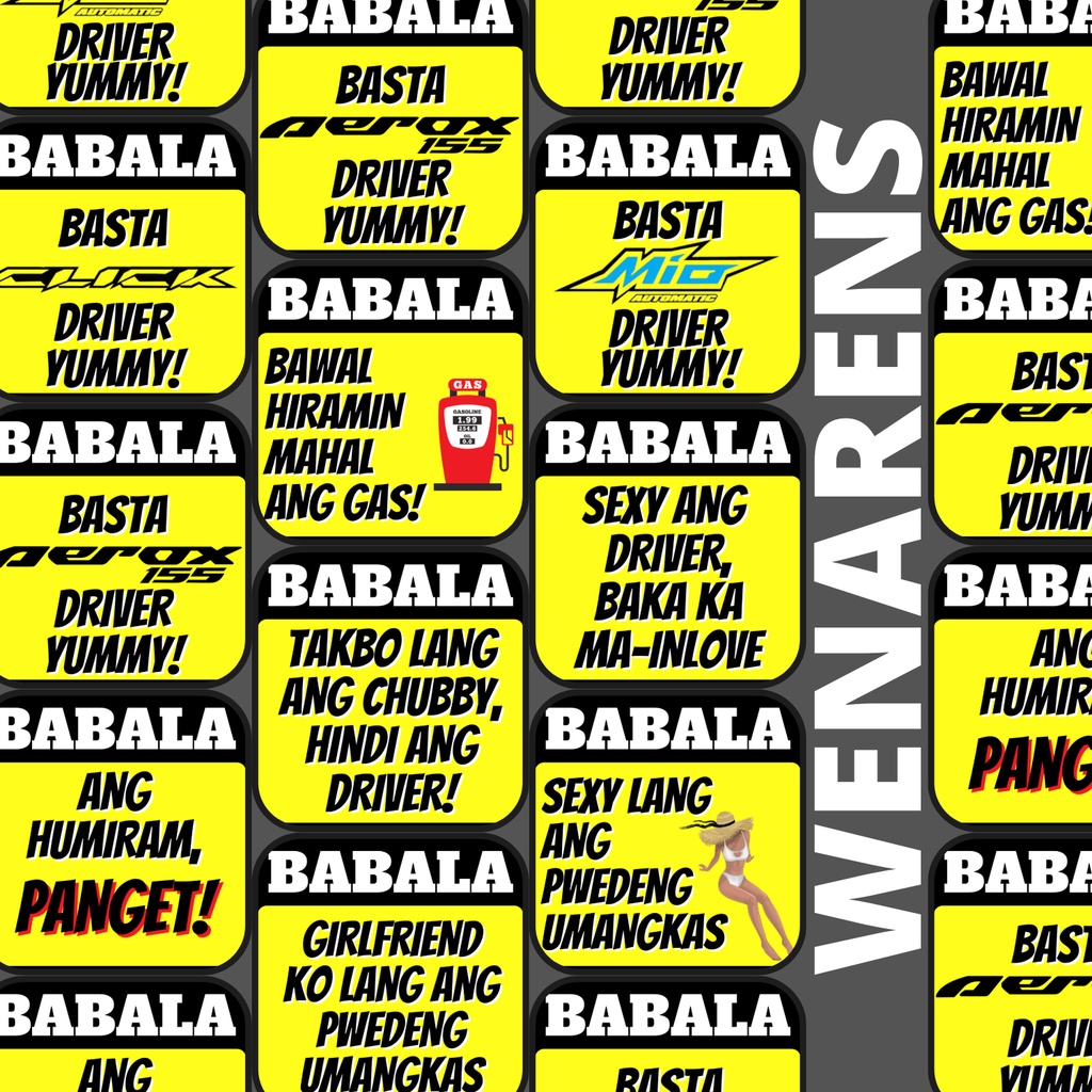 Babala Vinyl Sticker for motorcycle or cars Bawal Umangkas Hiramin ...