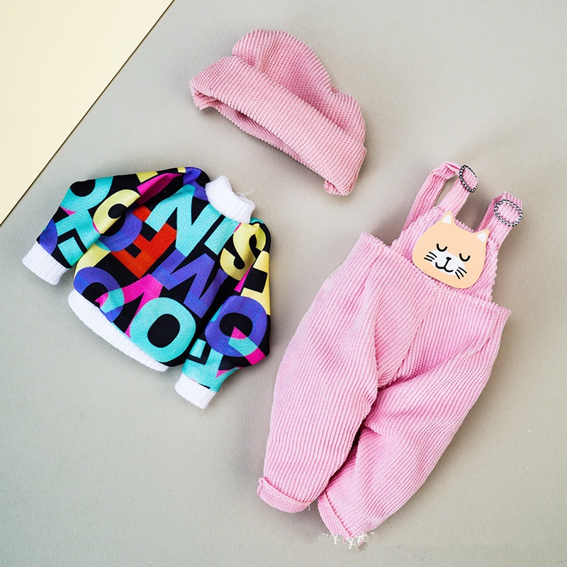 Doll Clothes 30CM Dolls Toys Accessories Plaid Skirt Dress Up with Hat ...