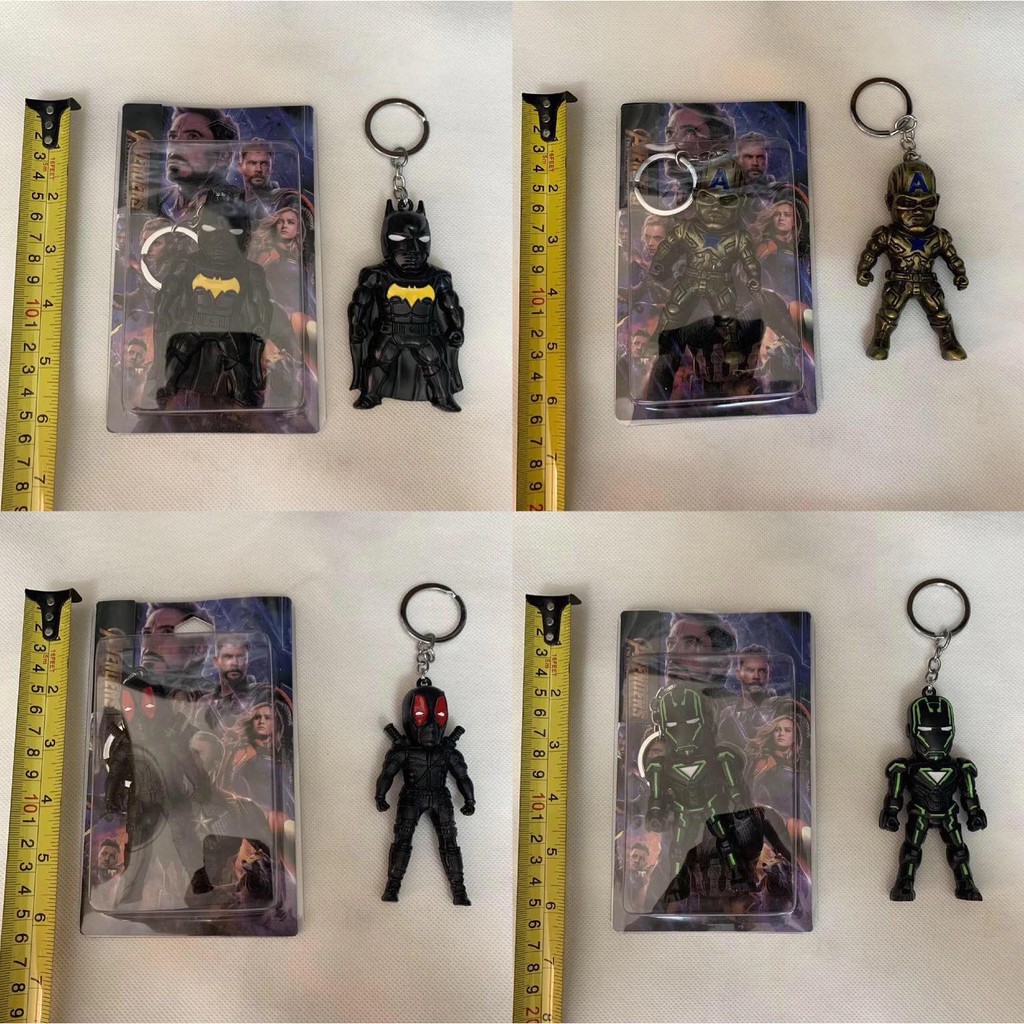 DC Marvel Avengers BatMan Captain American Deadpool Iron Man Key Chain Key Ring Metal Keychain ...