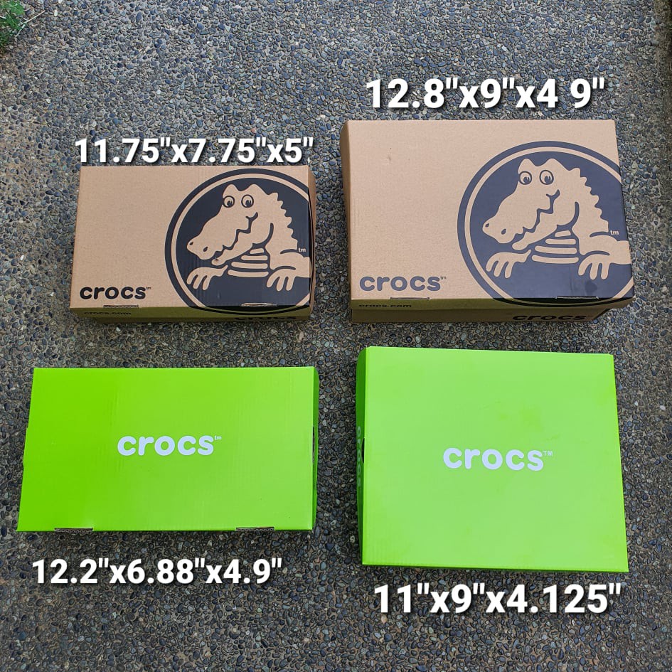 Crocs Accessories Corrugated Boxes in Four Different Sizes and Eco Bag ...