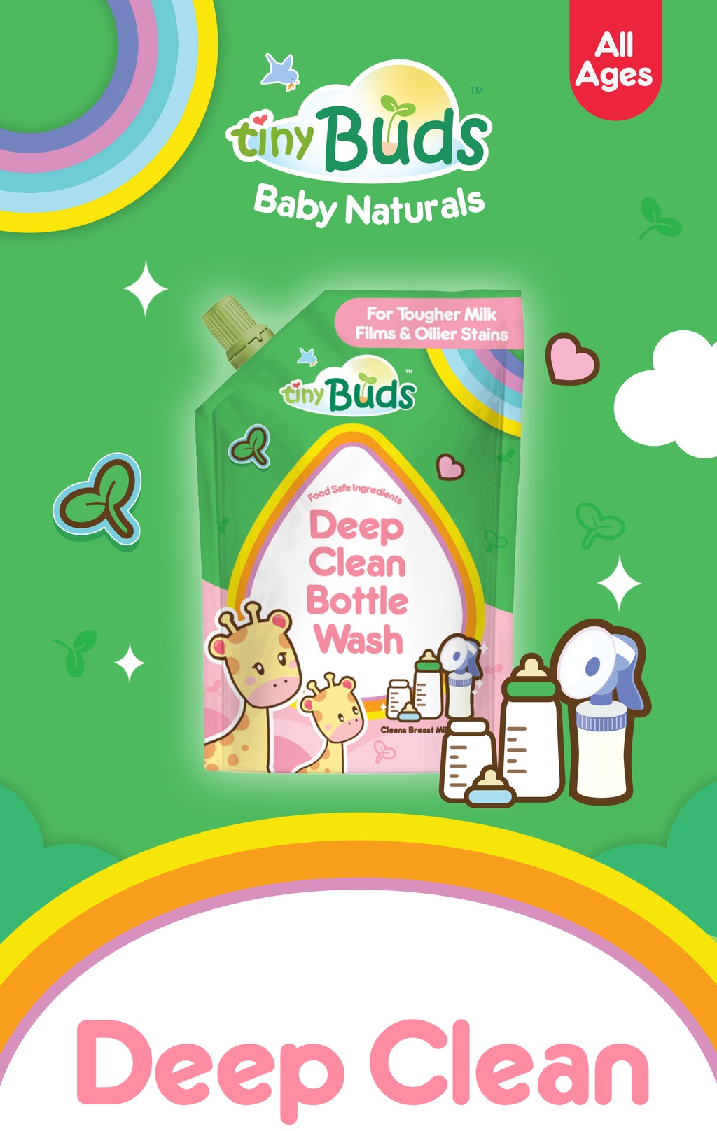 Tiny Buds Deep Clean Baby Bottle Wash Set of 2 (200ml) | Shopee Philippines