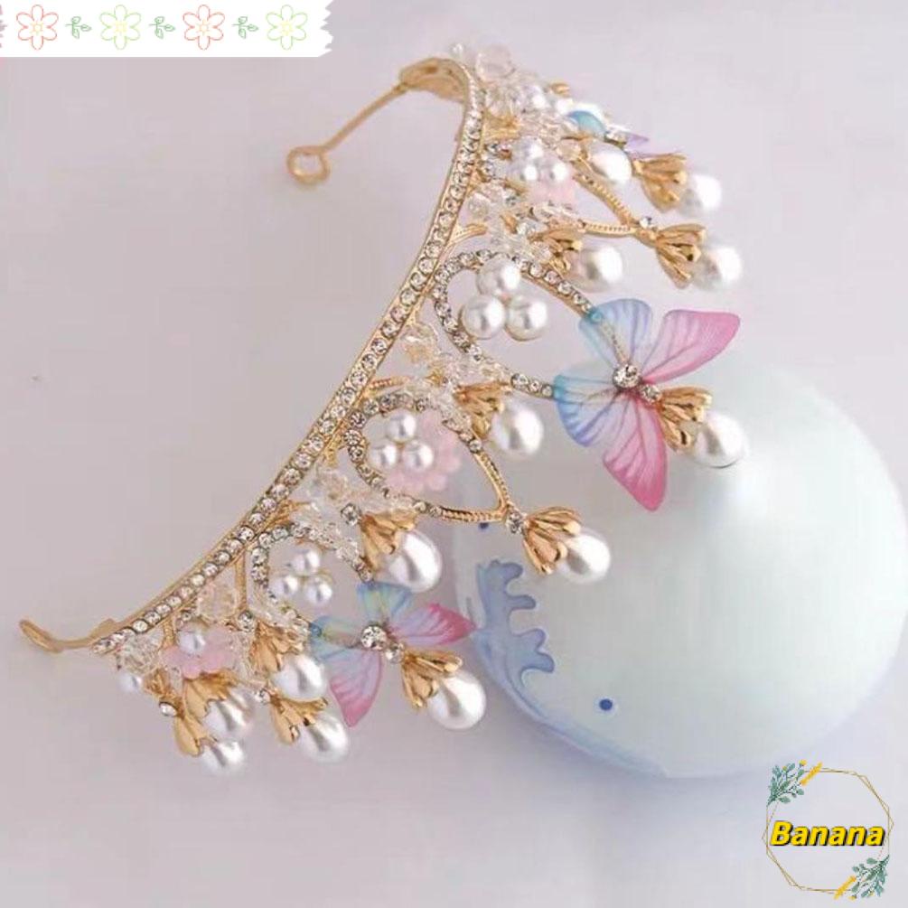 BANANA Model Catwalk Tiaras for Girls Birthday Pearl Headband Princess ...
