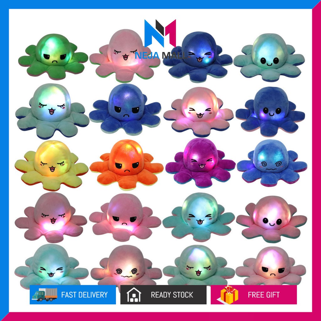 NEJA Flip LED Octopus Doll TIKTOK Reversible Tee Turtle Reversible ...
