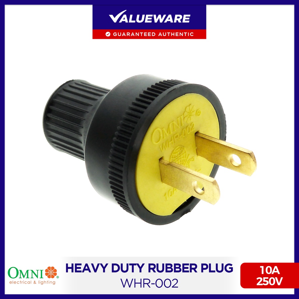 OMNI Heavy Duty Rubber Plug 10A 250V | WHR-002 | Shopee Philippines