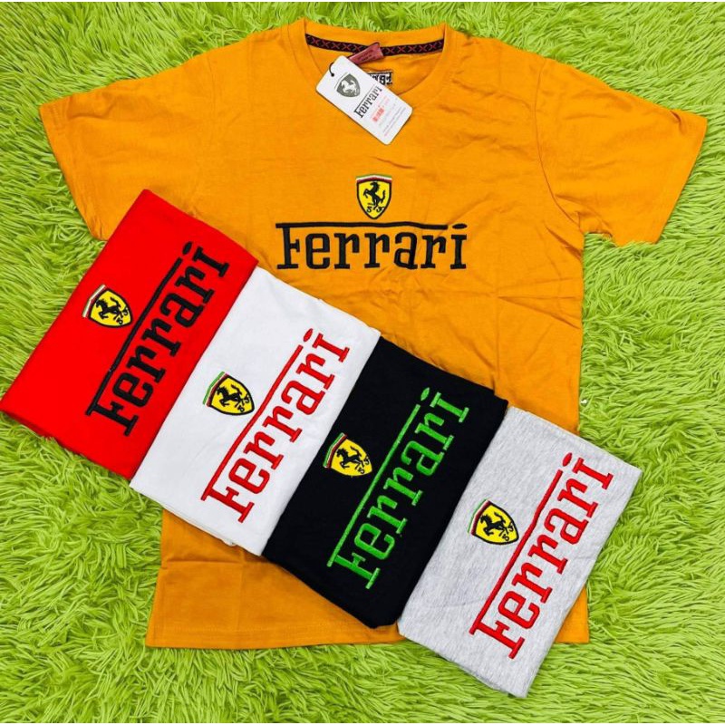 PREMIUM QUALITY FERRARi MENS CASUAL TSHIRT (Embroidered print) | Shopee ...