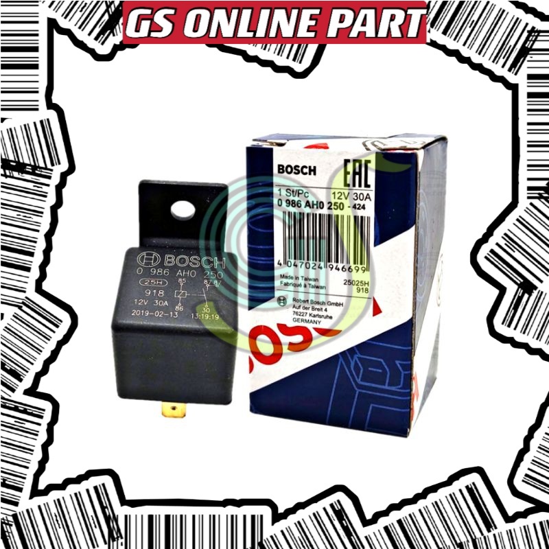 Universal Automotive Car Relay 12V 30A 5 Pin Bosch Relay 0986AH0250 ...