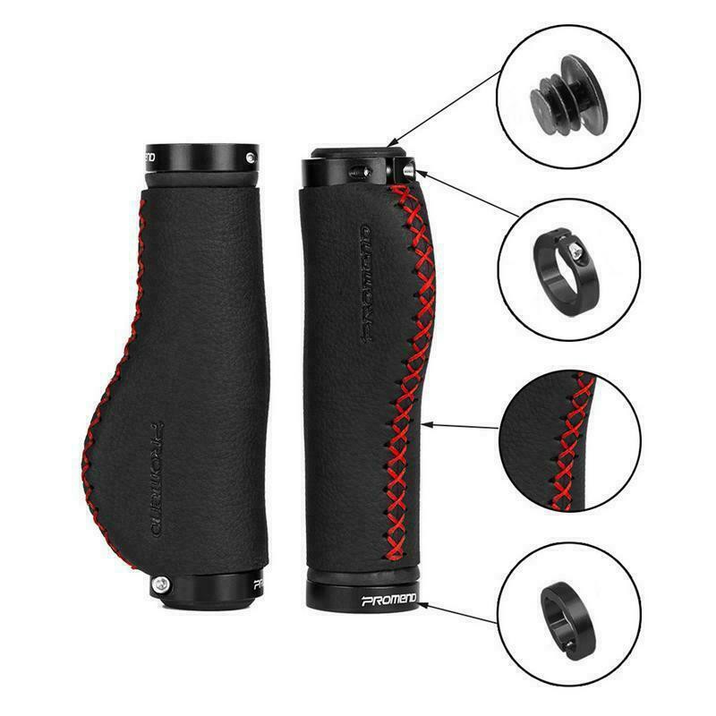 PROMEND Bicycle Grips Lock-On Leather Ergonomic MTB Road Bike Handlebar ...