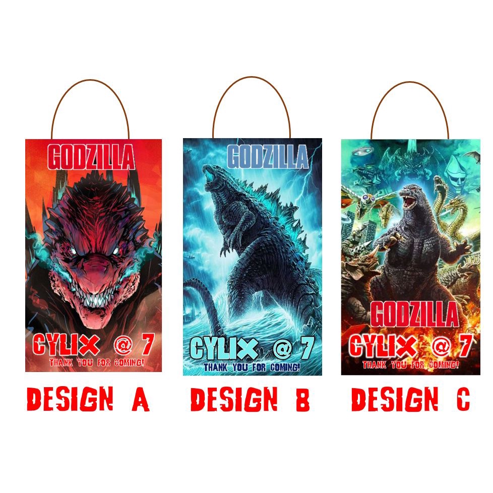 Godzilla theme customize loot bags, paper bag or candy bag | Shopee ...