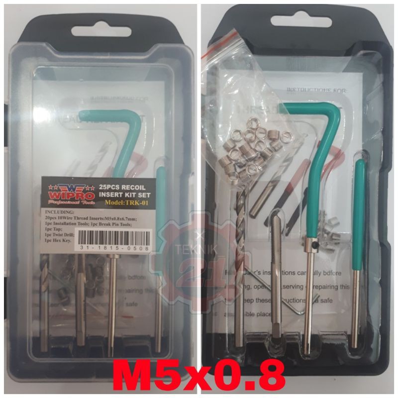 THREAD REPAIR KIT SET RECOIL M5 HELICOIL for Damaged Slek Dol Drat ...