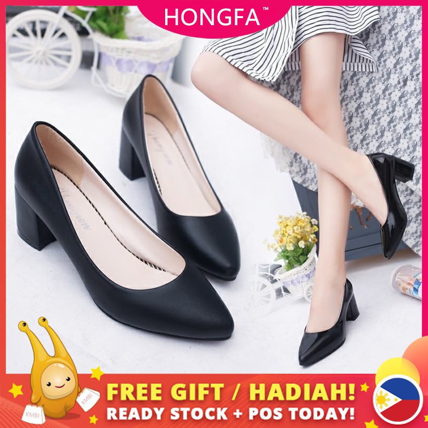 HF Korean Pointed Toe Office Work Black Heels Shoes Womens cod hf617 ...