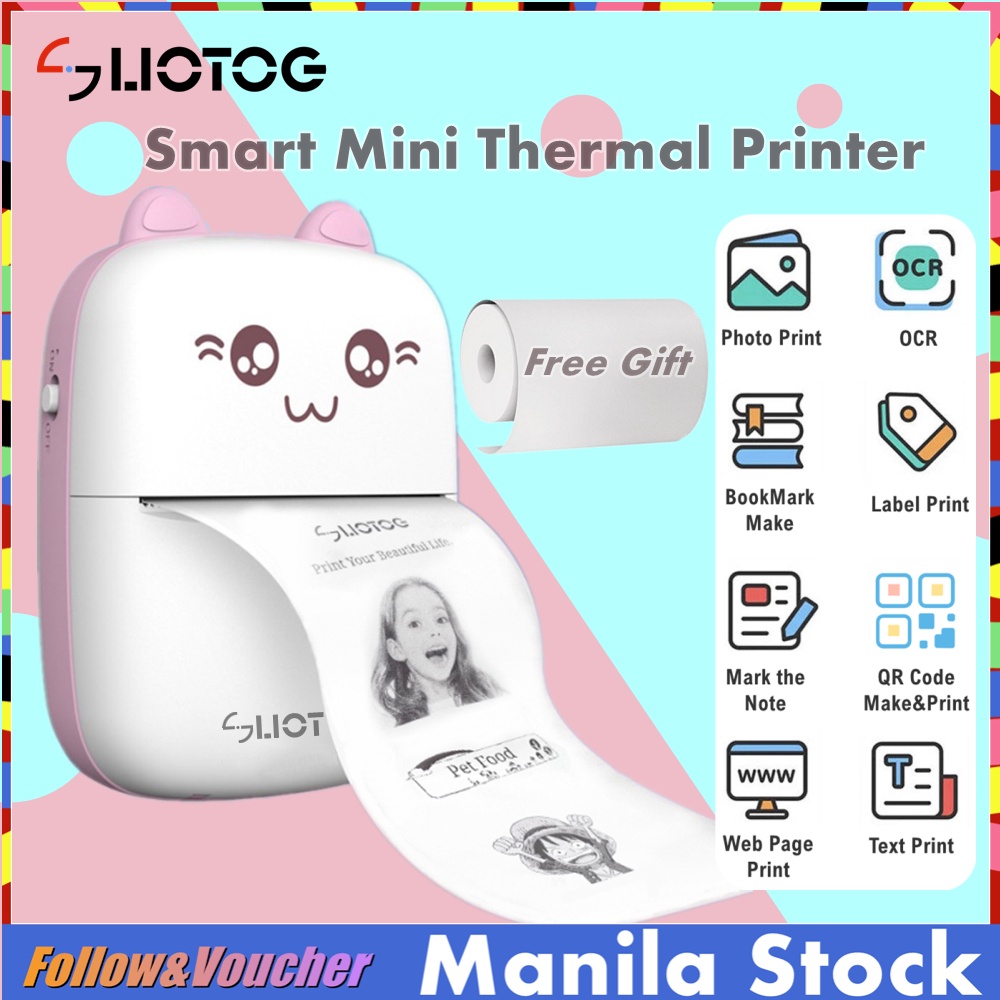 LIOTOG C9 Portable Bluetooth Thermal Printer Photo Printer Mini Printer ...