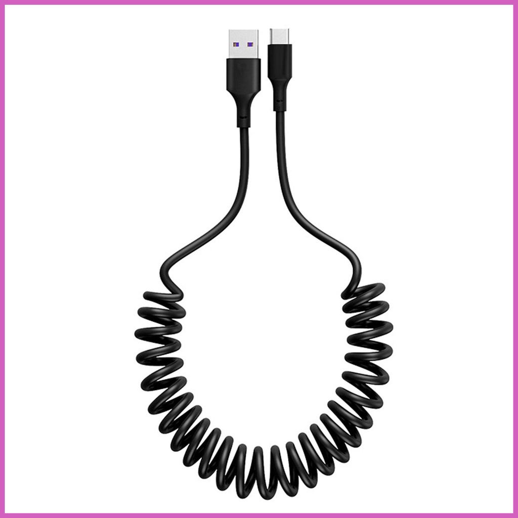 USB Coiled Cable TPU Coil Phone Charger Cable Coil Charging USB Type C ...
