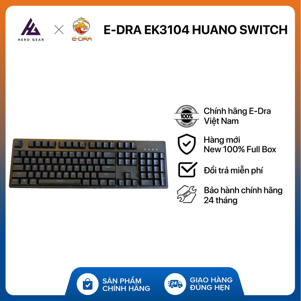 Mechanical keyboard EDRA EK3104 Version 2021 - Huano Switch - USB Type ...