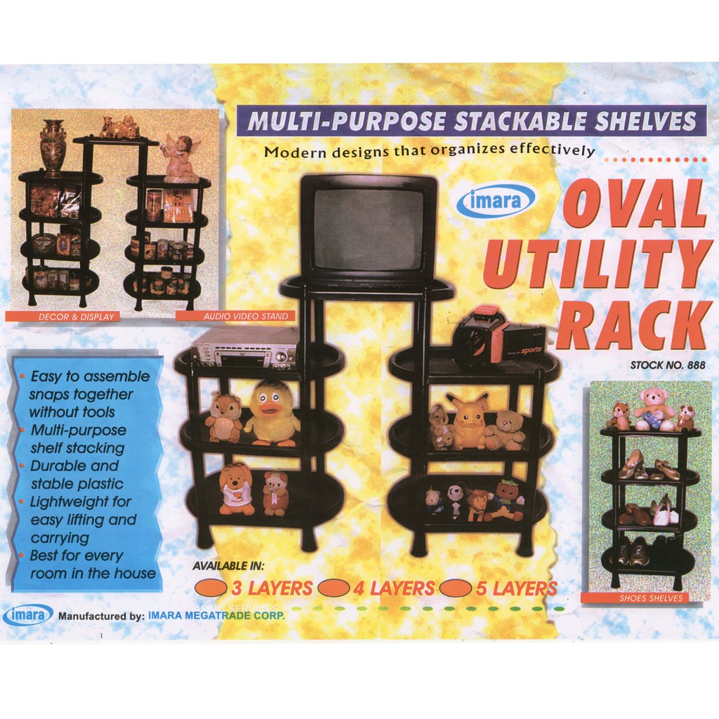 Imara 4-Layer Utility Rack Multi Function Storage Shelves Organizer ...