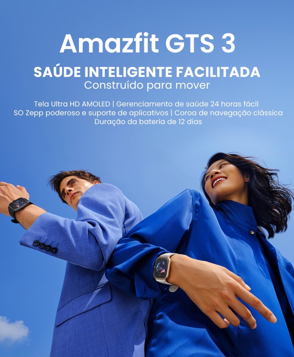 【Limited Voucher】Amazfit GTS 3 Smart Watch HD AMOLED Screen Satellite ...
