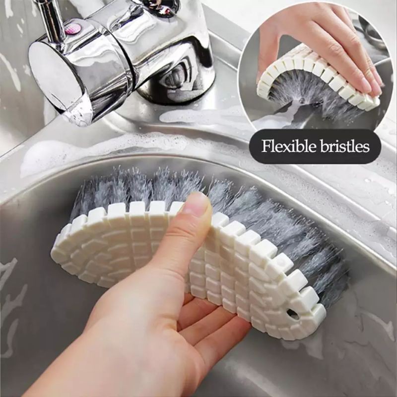 Elastic WC Toilet Brush Flexible Curved Closet Multi-Purpose Bathroom ...