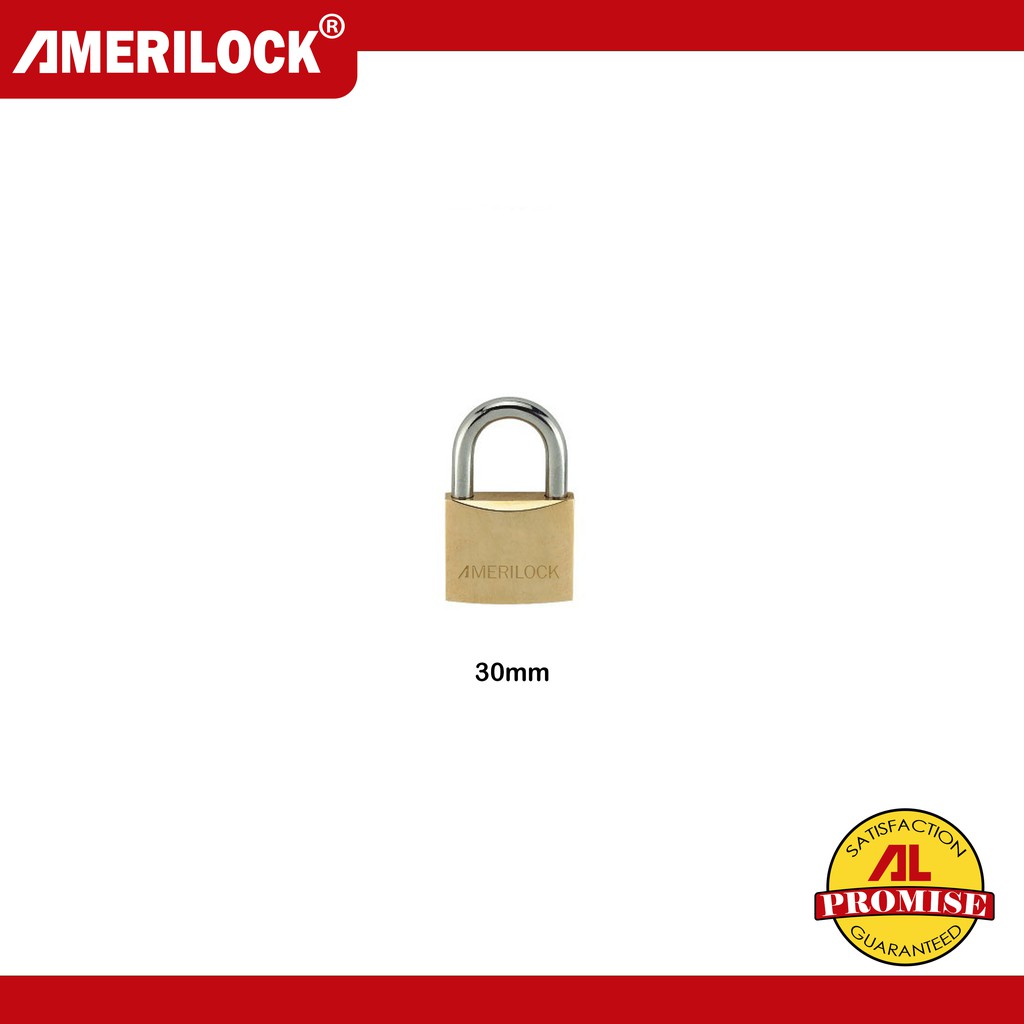 AMERILOCK Heavy Duty Brass Padlock Short Shackle (20mm, 25mm, 30mm ...