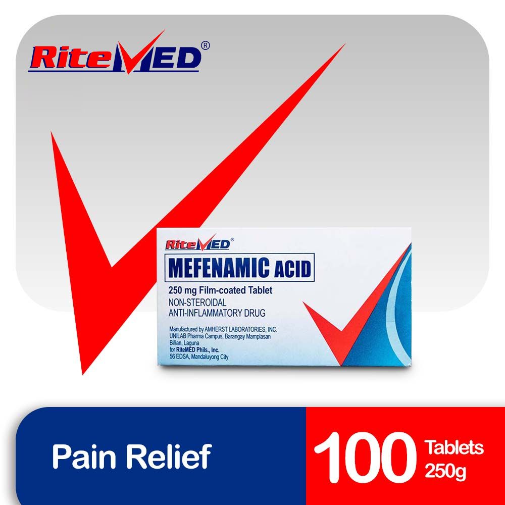 RiteMED Mefenamic 250mg 100 Tablets (Anti - Inflammatory) | Shopee ...
