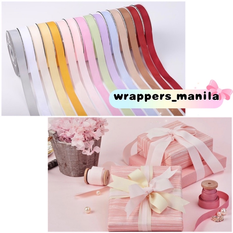 45yards Plain Grossgrain Ribbed Ribbon Gift Wrapping Bouquet Ribbon Box ...