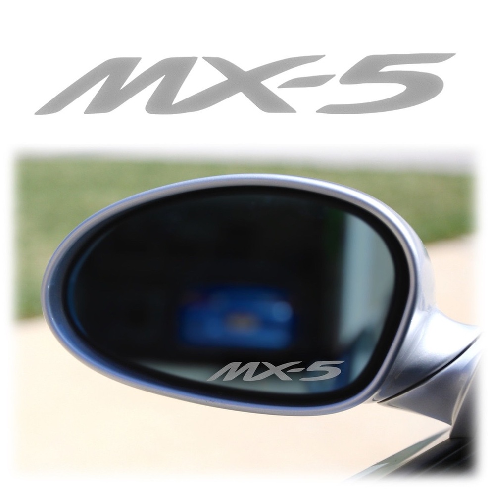 MAZDA MX5 WING MIRROR - ETCHED GLASS CAR VINYL DECALS-STICKERS x4 MX-5 ...