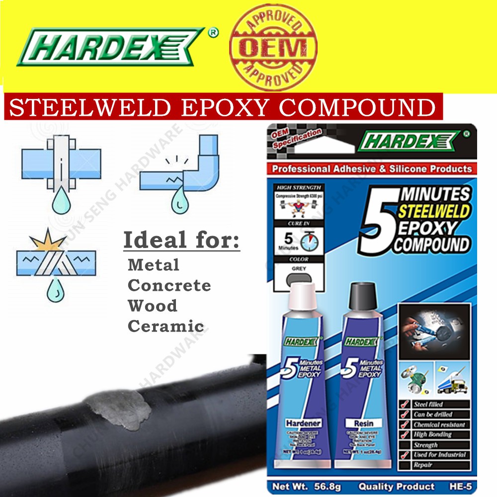 Hardex 5 Minutes Metalweld Epoxy Compound He 5 Steelweld Epoxy Compound ...