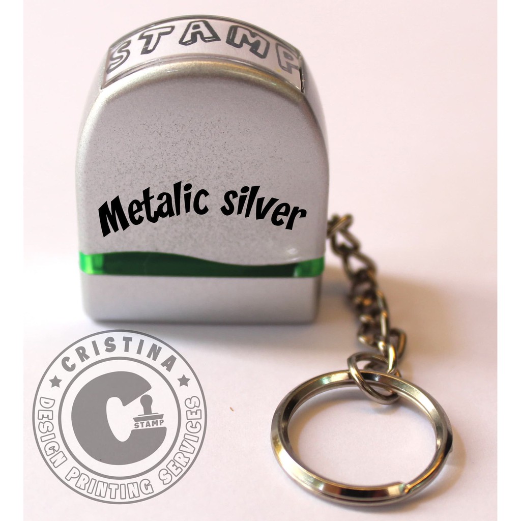 Self Inking Stamp Personalized Metallic Stamp 10mm*27mm | Shopee ...