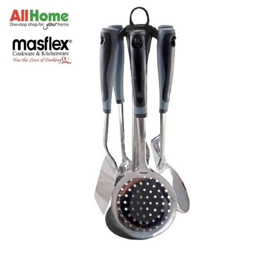 MASFLEX Soup Ladle, Solid Spoon, Slotted Turner, Skimmer, Meat Fork ...
