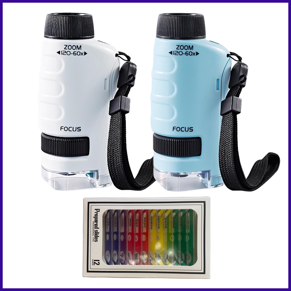 Mini Microscope for Kids LED Lighted Handheld Microscope Handheld ...