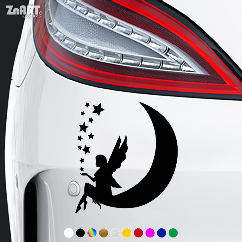 Fairy Sitting on Moon Star Car Stickers for Car Window Decoration Car ...