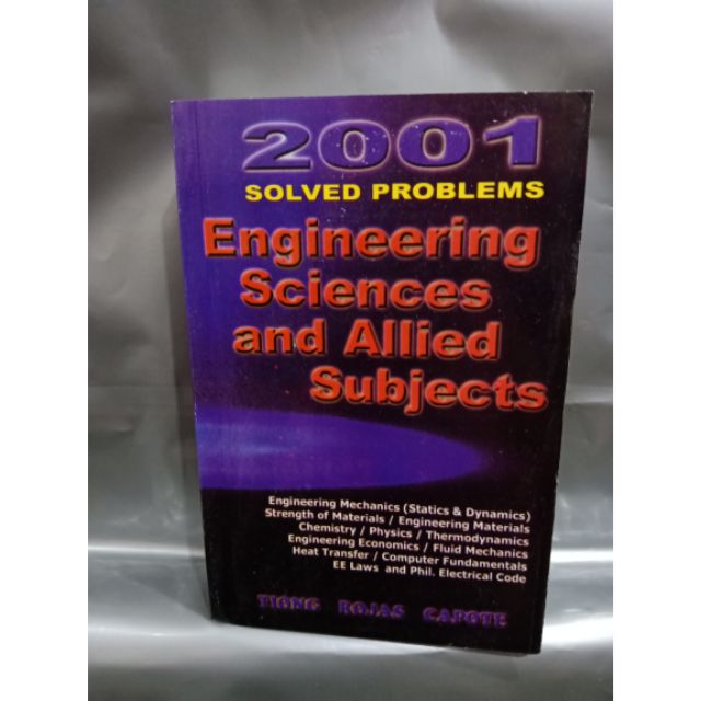 2001 solved problem ENGINEERING SCIENCES AND ALLIED SUBJECTS BY Rojas | Shopee Philippines