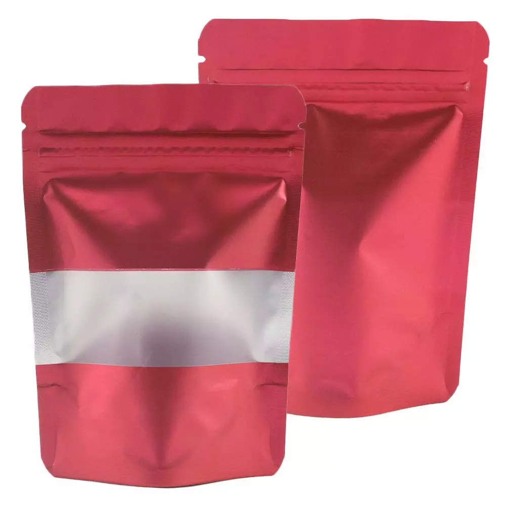 100pcs Stand Up Pouch with Zip Lock and Window Different Colors ...