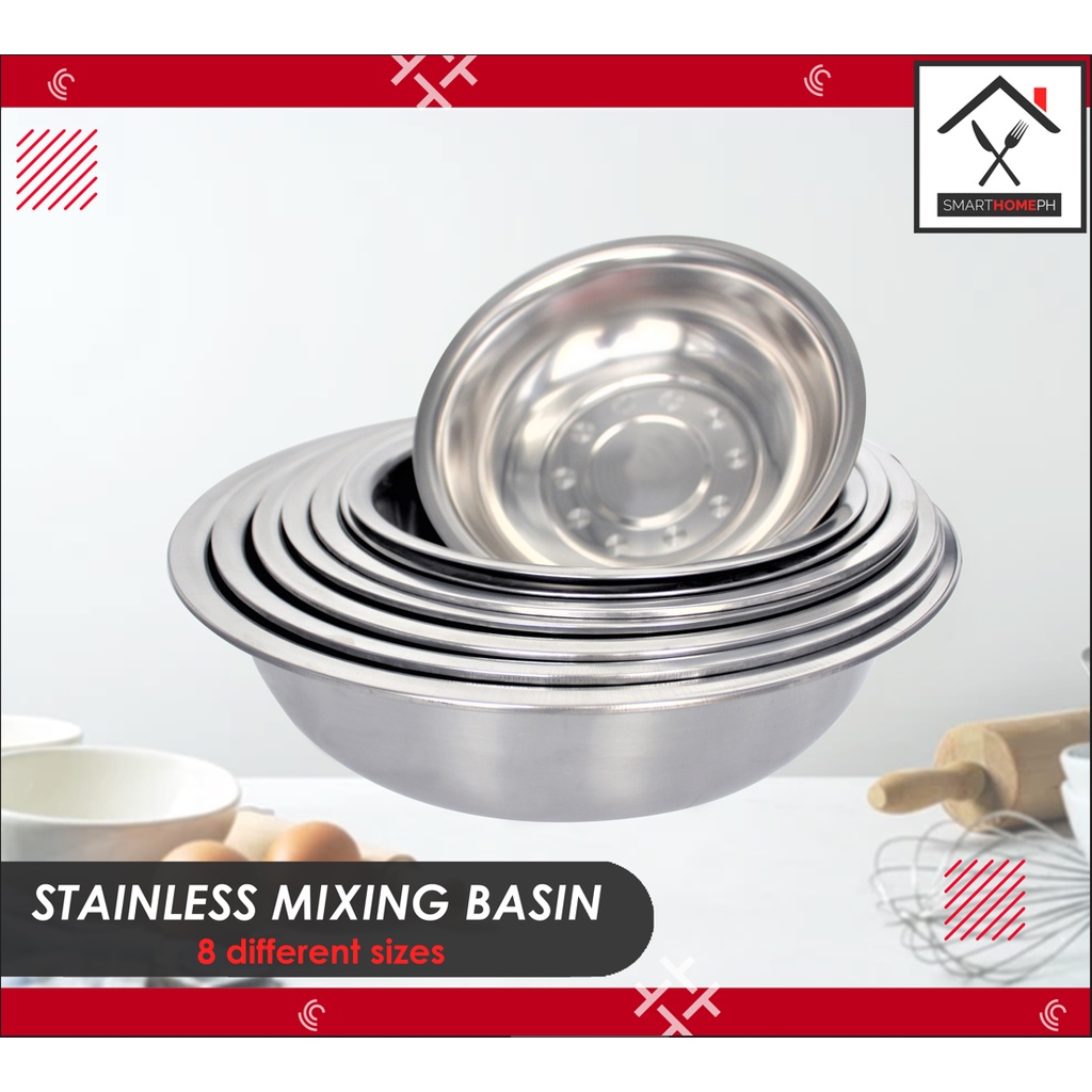 STAINLESS MIXING BASIN 26cm | 28cm | 30cm | 32cm | 34cm | 36cm | 38cm ...