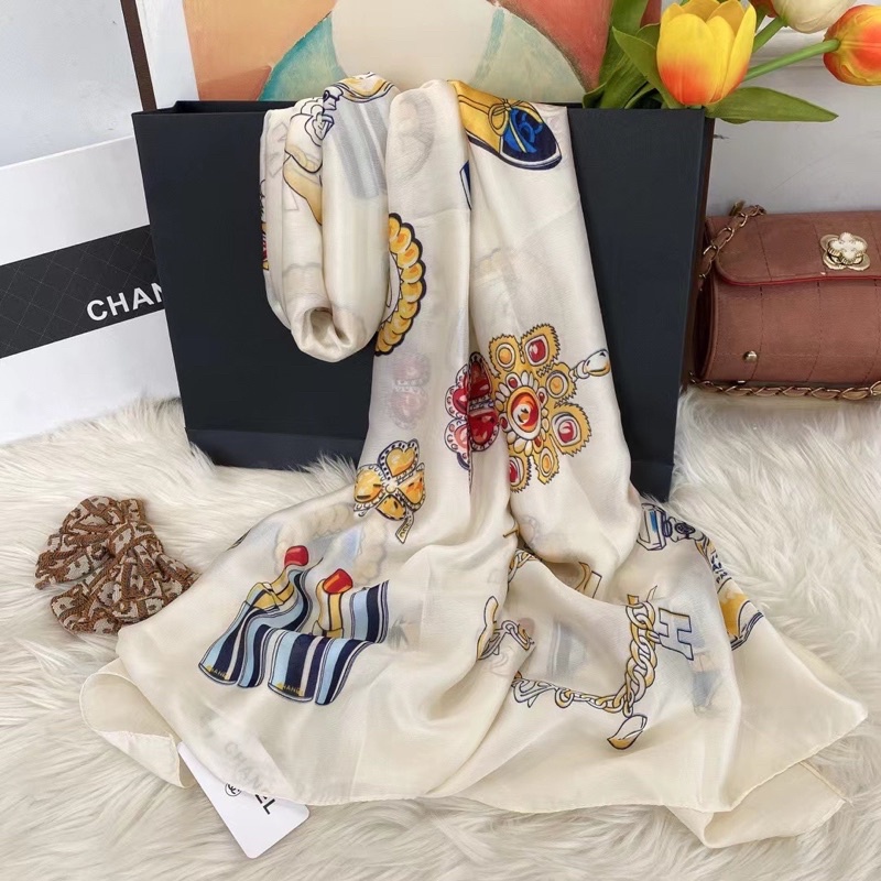 new big-name scarf ladies long fashion all-match silk scarf sunscreen ...