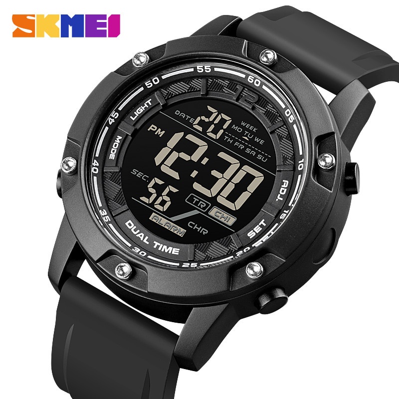 SKMEI Strong Waterproof 100M Sport Digital Army Mens Watch Silicone ...