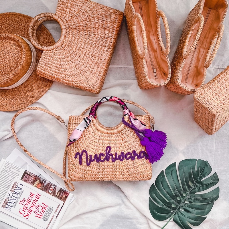 Woven Bag With Name Square Loop Ears (Say Hello To Chat Before Ordering ...