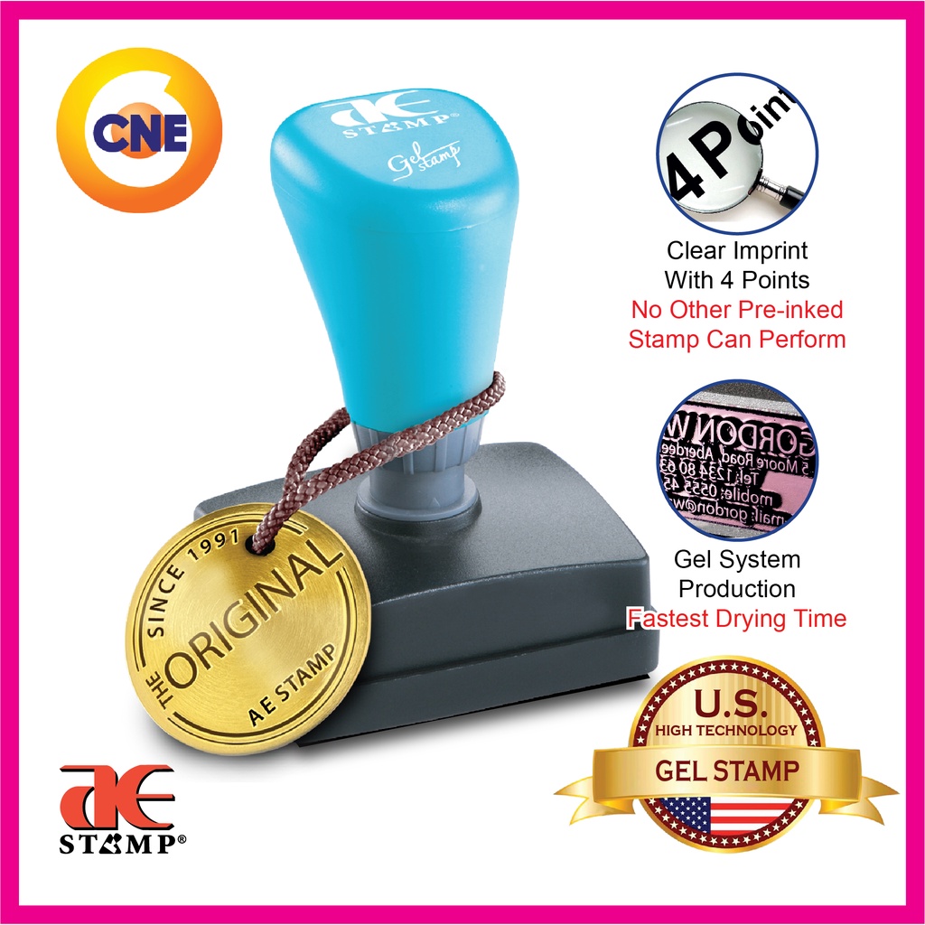 Custom Made AE Stamp Self Inking / AE Gel Stamp / Rectangle Stamp / Rubber Stamp / Pre-inked ...