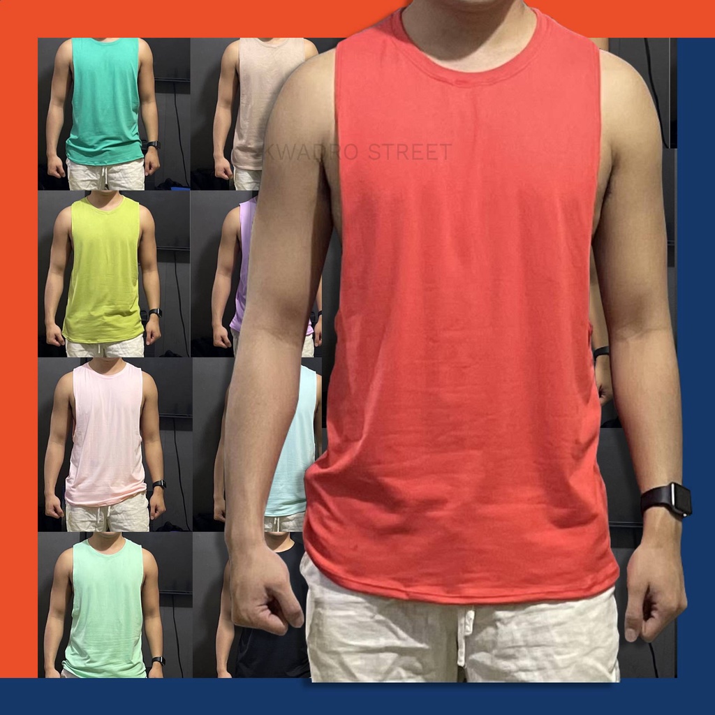 [Set 2] 𝗟𝗢𝗪 𝗖𝗨𝗧 𝗖𝗨𝗥𝗩𝗘𝗗 𝗠𝗨𝗦𝗖𝗟𝗘 𝗧𝗘𝗘 | TANK TOP | GYM SANDO | WORKOUT ...