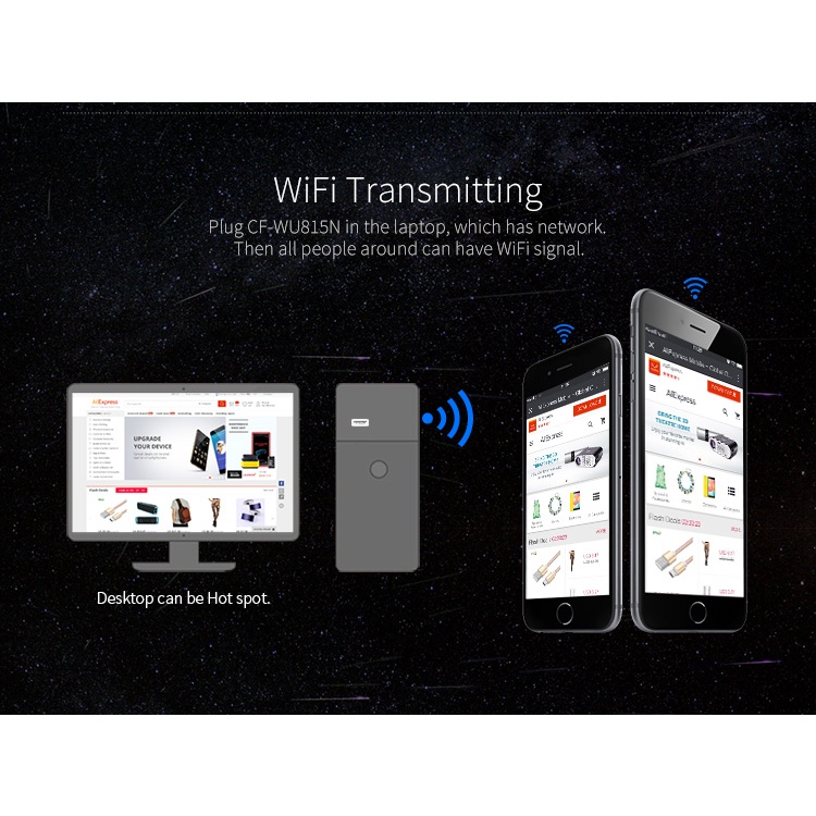 Comfast USB WiFi Dongle - CF-WU815N Mini Wireless USB Adapter, 150Mbps ...