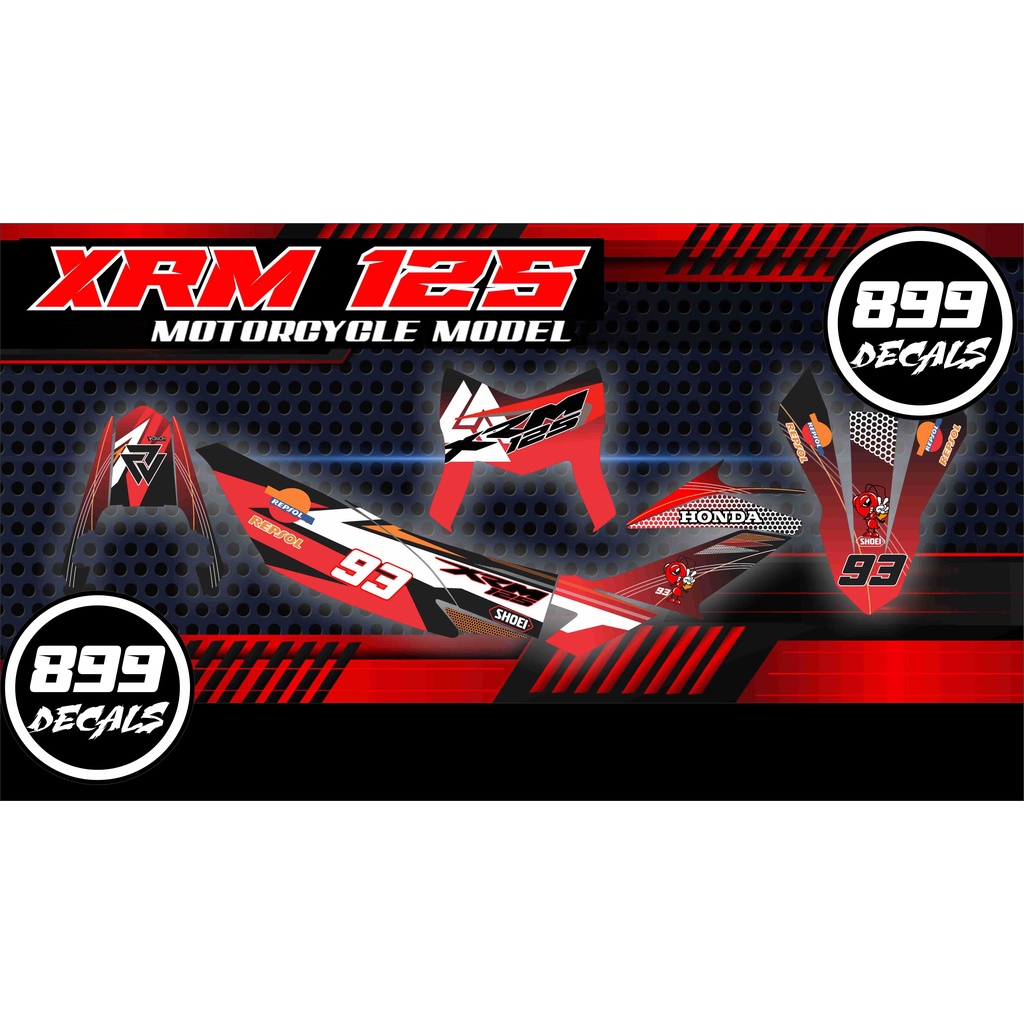 Honda XRM 125 Trinity Full Body Decals Laminated | Shopee Philippines