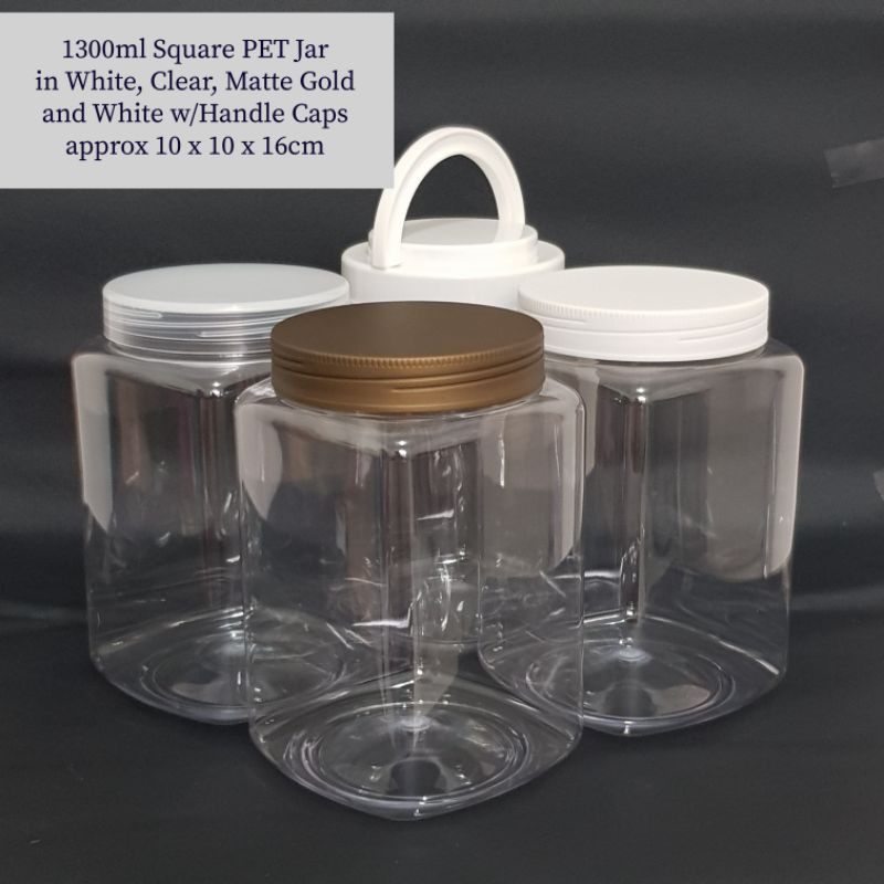 3pcs / 6pcs - 1300ml Square PET Jar | Shopee Philippines