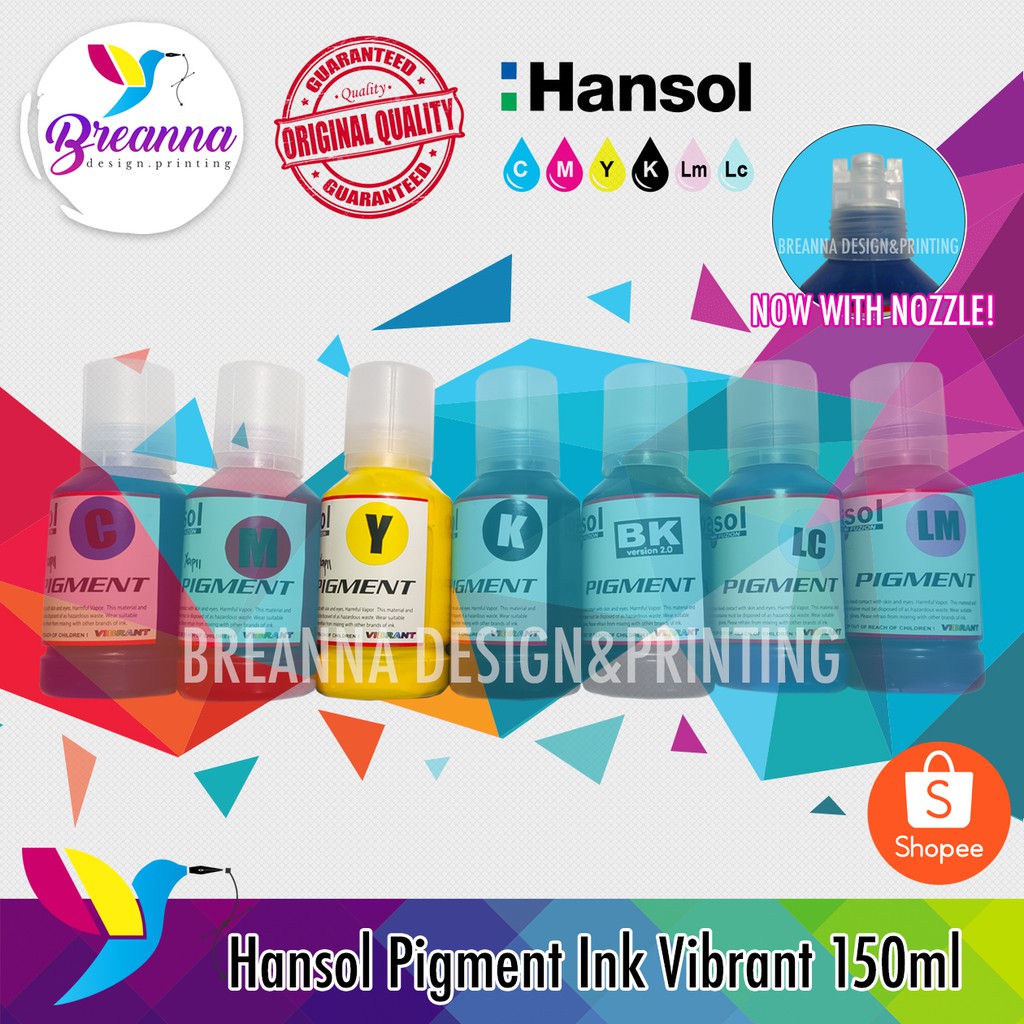 Hansol Pigment Ink Vibrant 150ml with nozzle | Shopee Philippines