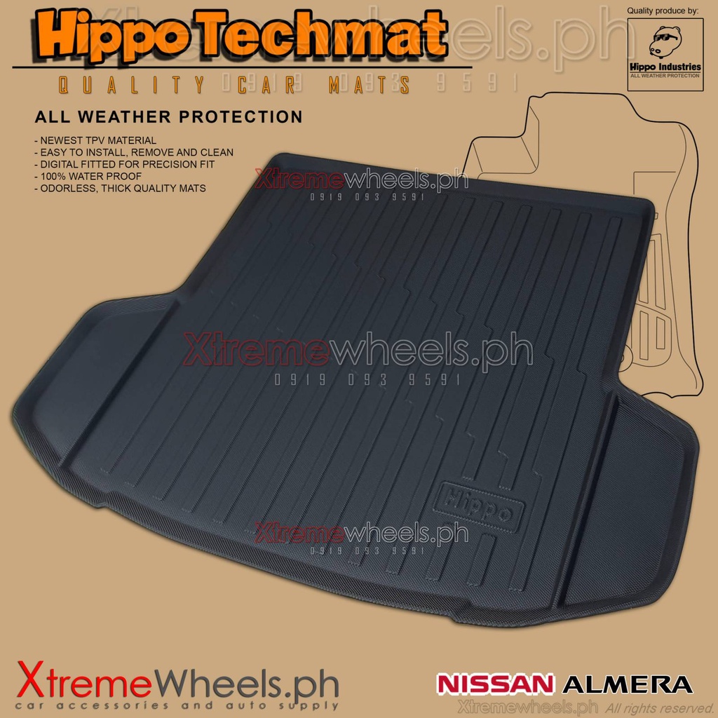 Almera VE VL 2022-2024 Cargo / Trunk Tray Only Hippo Techmat version 2 ...