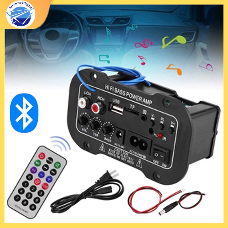 5 Inch 12V/24V/220V Universal Car Bluetooth Audio Power Amplifier ...
