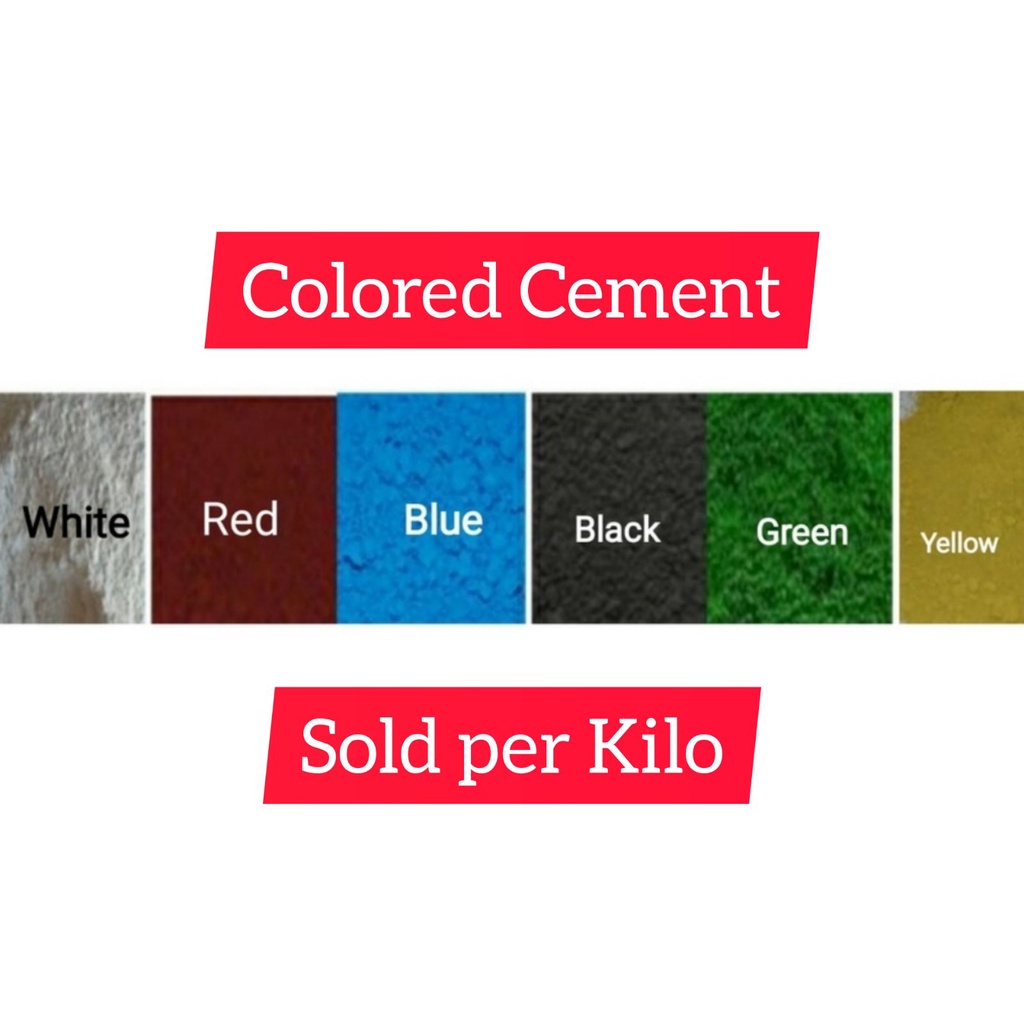 Colored Cement sold per Kilo White/ Red/ Blue / Black / Green / Yellow ...