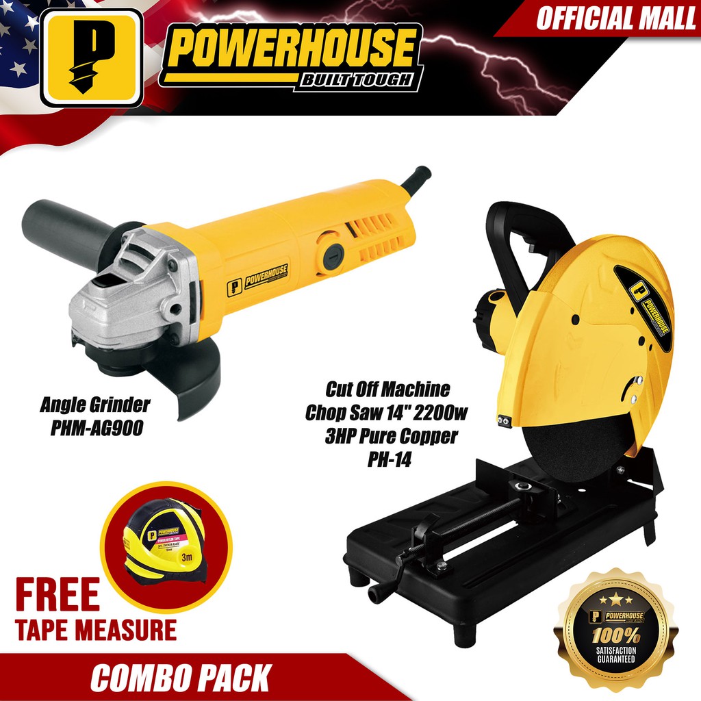 [COMBO] Powerhouse Cut Off Machine Chop Saw 14" + Angle Grinder PHM ...