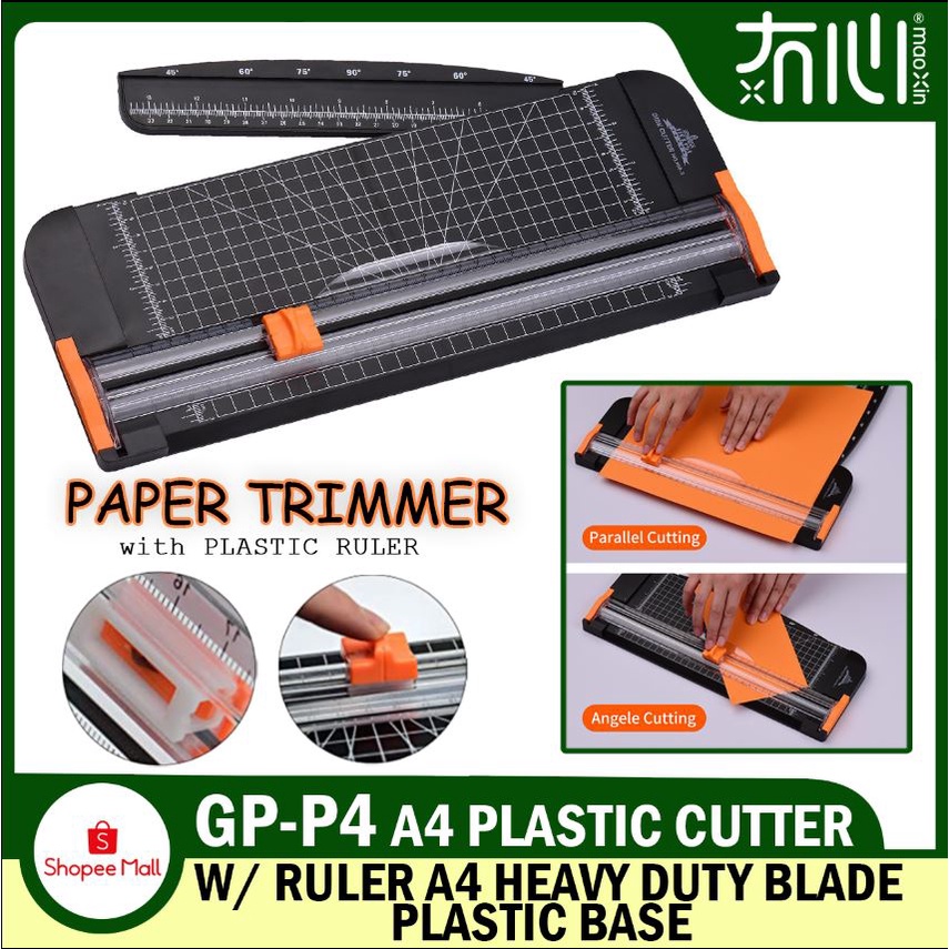 MX MALL Paper Cutter Plastic Base with Ruler A4 Heavy Duty Blade ( GP ...