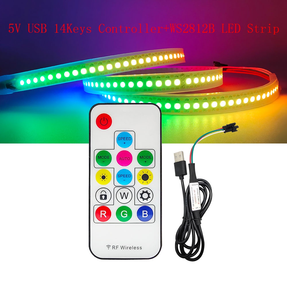 5V WS2812B RGB Led Strip Lights WS2812 Individually Addressable Led ...